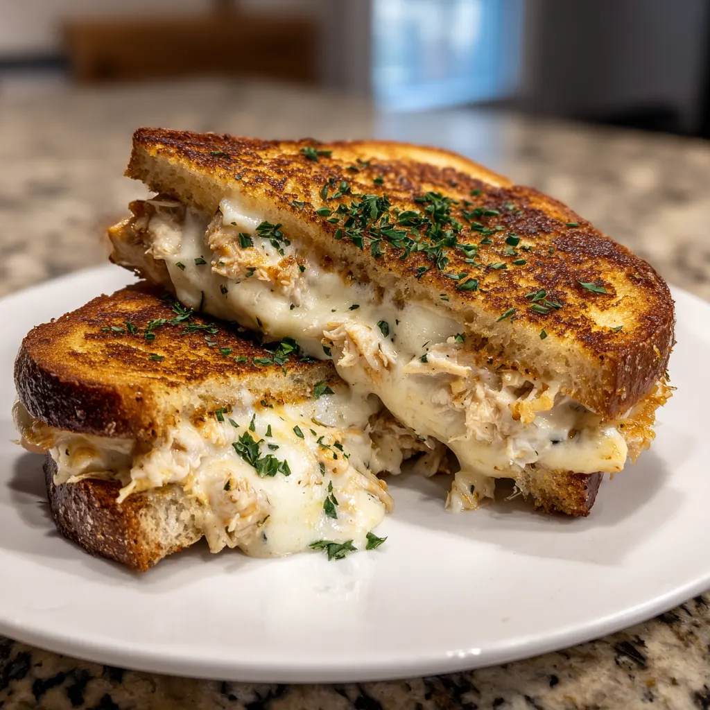 Grilled Cheese Chicken Alfredo Melt – dishbyamanda.com
