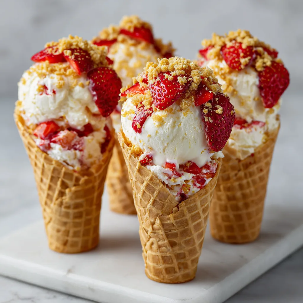 Strawberry Cheesecake Cones – dishbyamanda.com